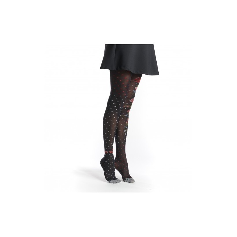 Collant 30 deniers asymétriques noeuds